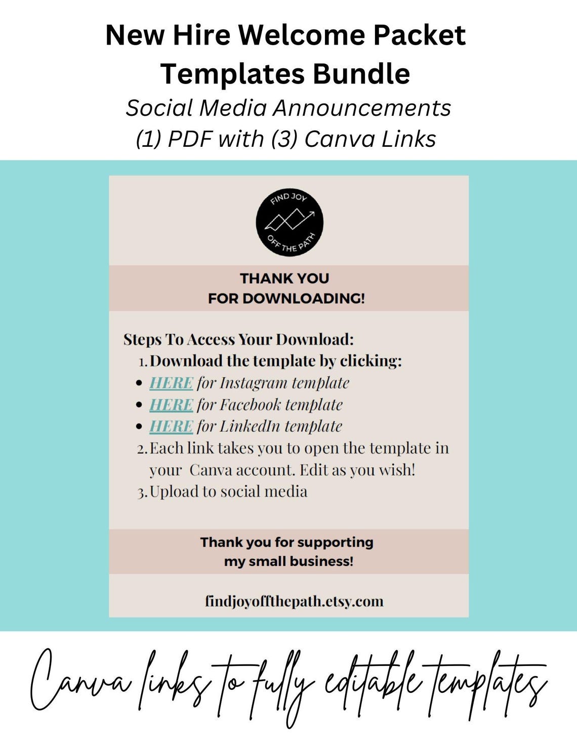 New Hire Welcome Packet Bundle | Onboarding | New Employee Social Media ...