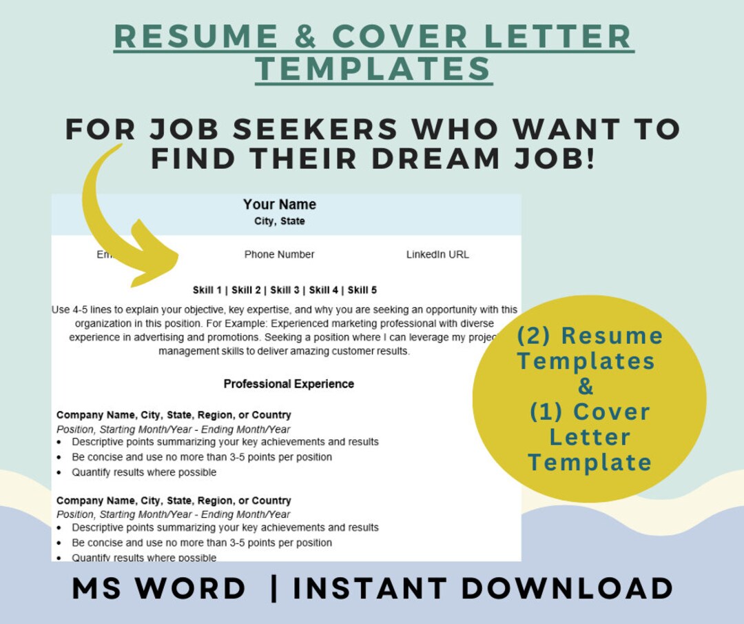 Resume & Cover Letter Templates for Job Seekers Who Want to Find Their ...