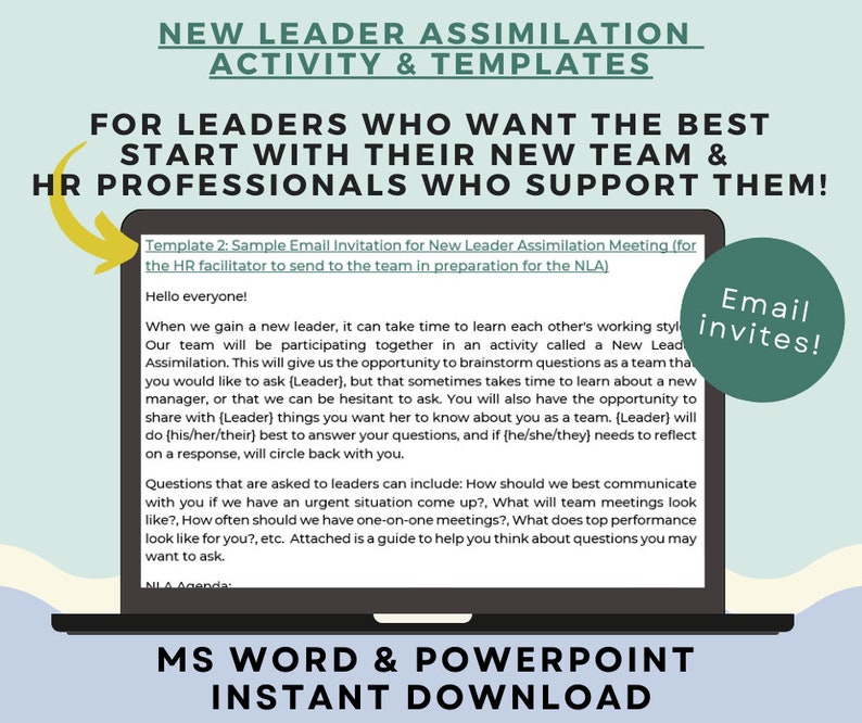 New Leader Assimilation Activity Guide & Templates | Leadership Tools ...