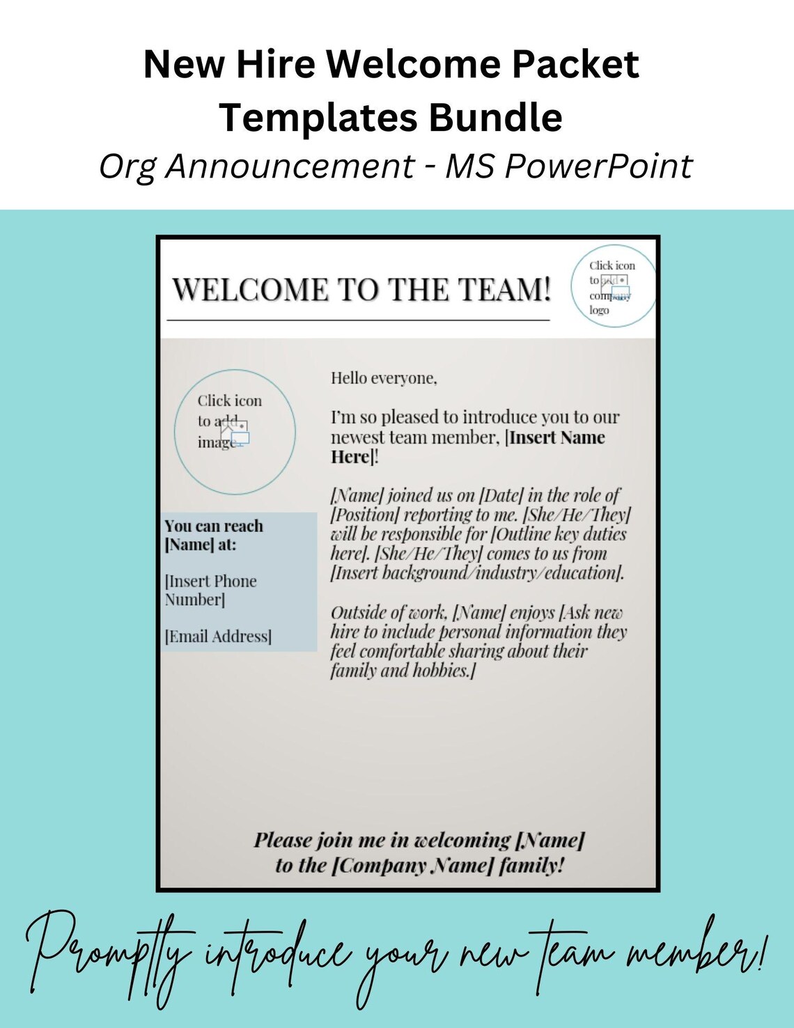 New Hire Welcome Packet Bundle | Onboarding | New Employee Social Media ...