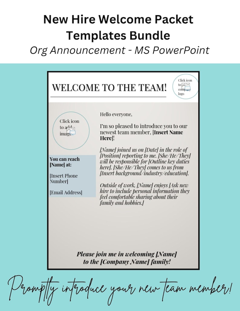 New Hire Welcome Packet Bundle | Onboarding | New Employee Social Media ...