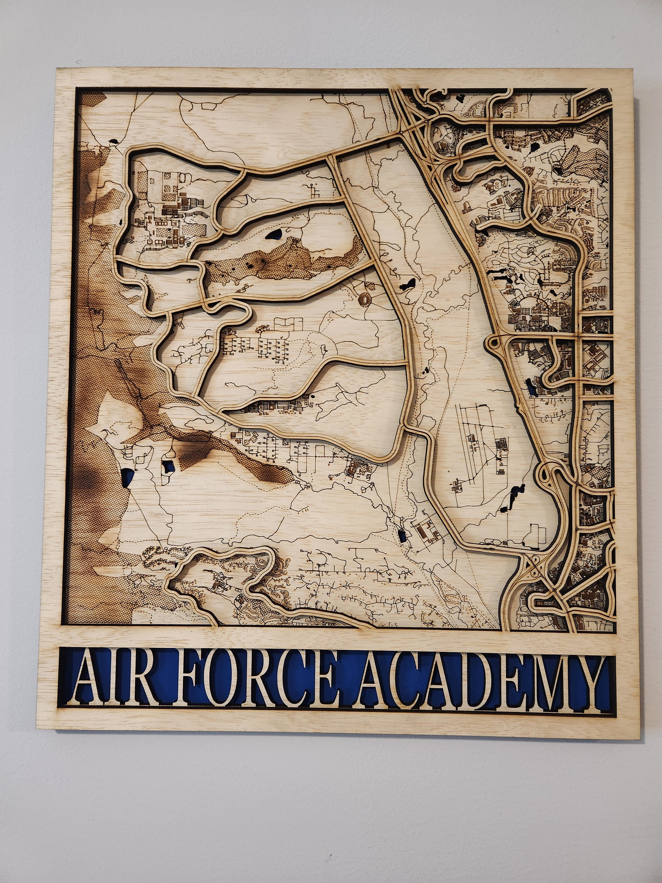 Laser Cut Map of United States Air Force Academy - Etsy