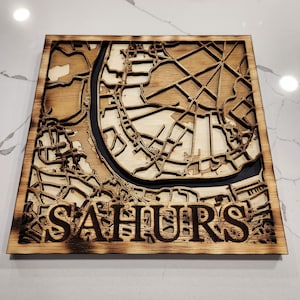 Custom 3-layer Laser Cut Map: Celebrating Your Journey Anywhere in the ...