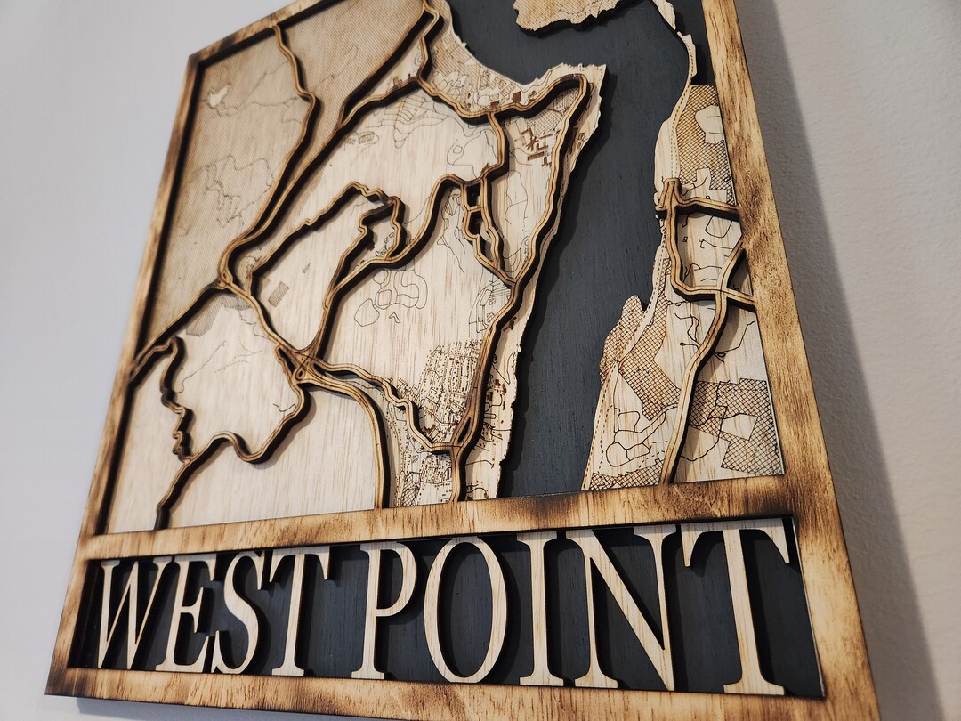 Wood West Point Academy Map | Laser Cut Military Graduation Gift ...