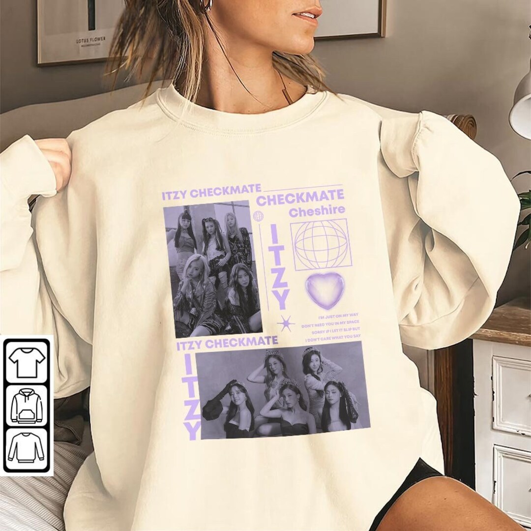 ITZY SHIRT, Itzy Checkmate, Kpop Tour Shirt Sweatshirts T-shirt, Kpop ...