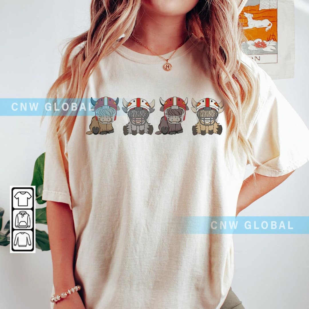 Kansas City Football Shirt Cow Retro Football Highland Cow - Etsy