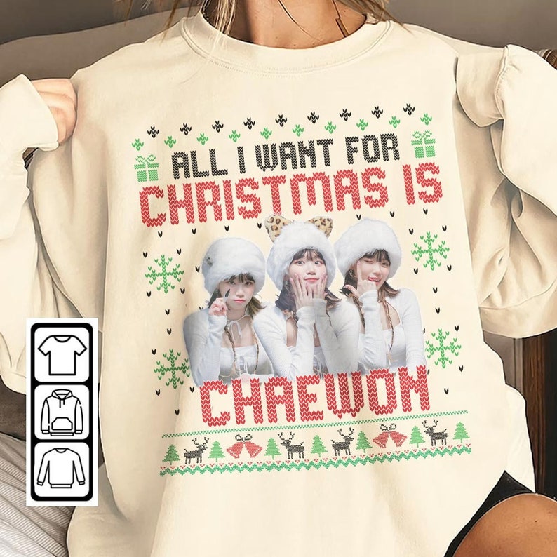 Le Sserafim Chaewon Ugly Christmas Kpop Sweater Santa Claus - Etsy