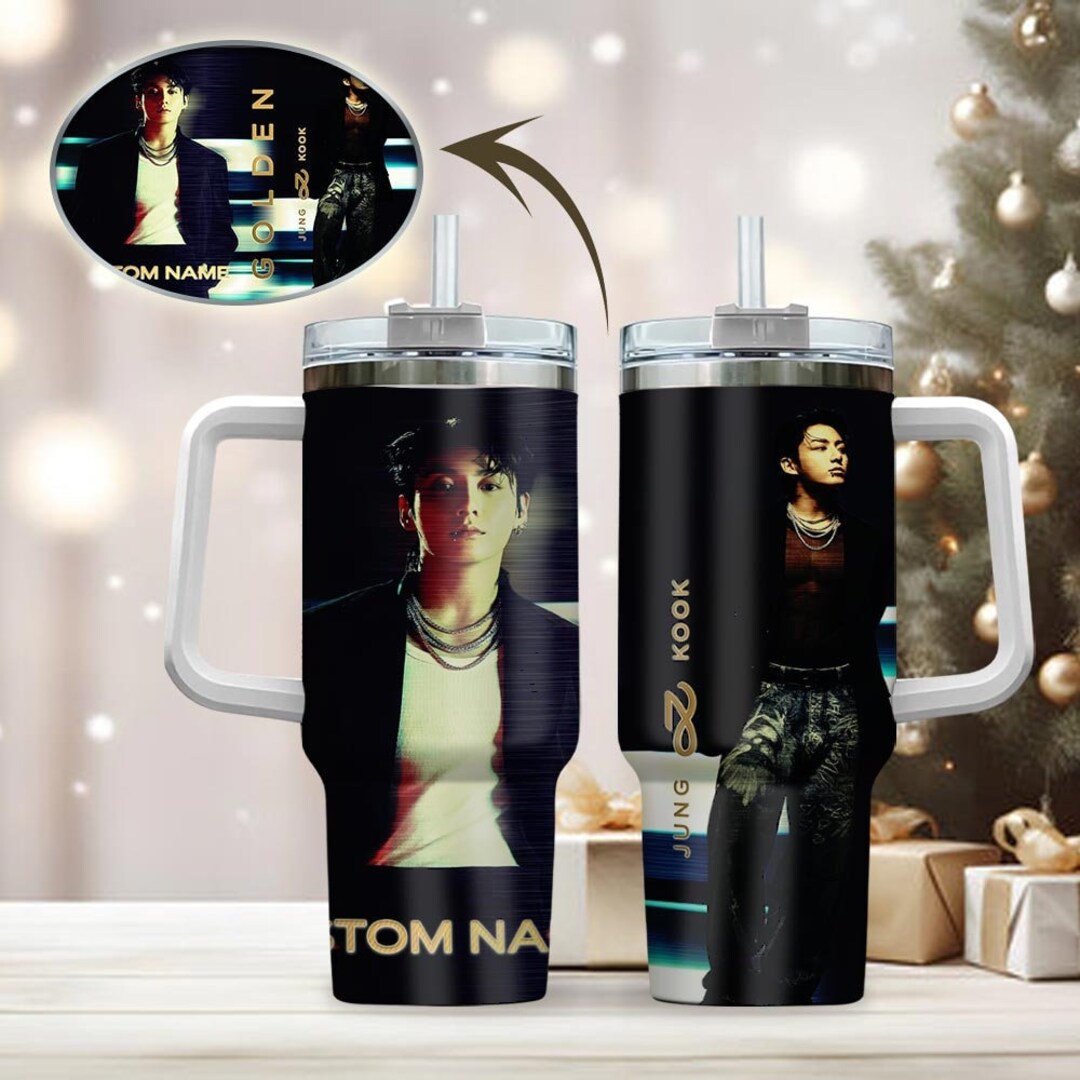 Custom BTS Jungkook 40oz Stanley Tumbler, Personalized Jung Kook Golden ...
