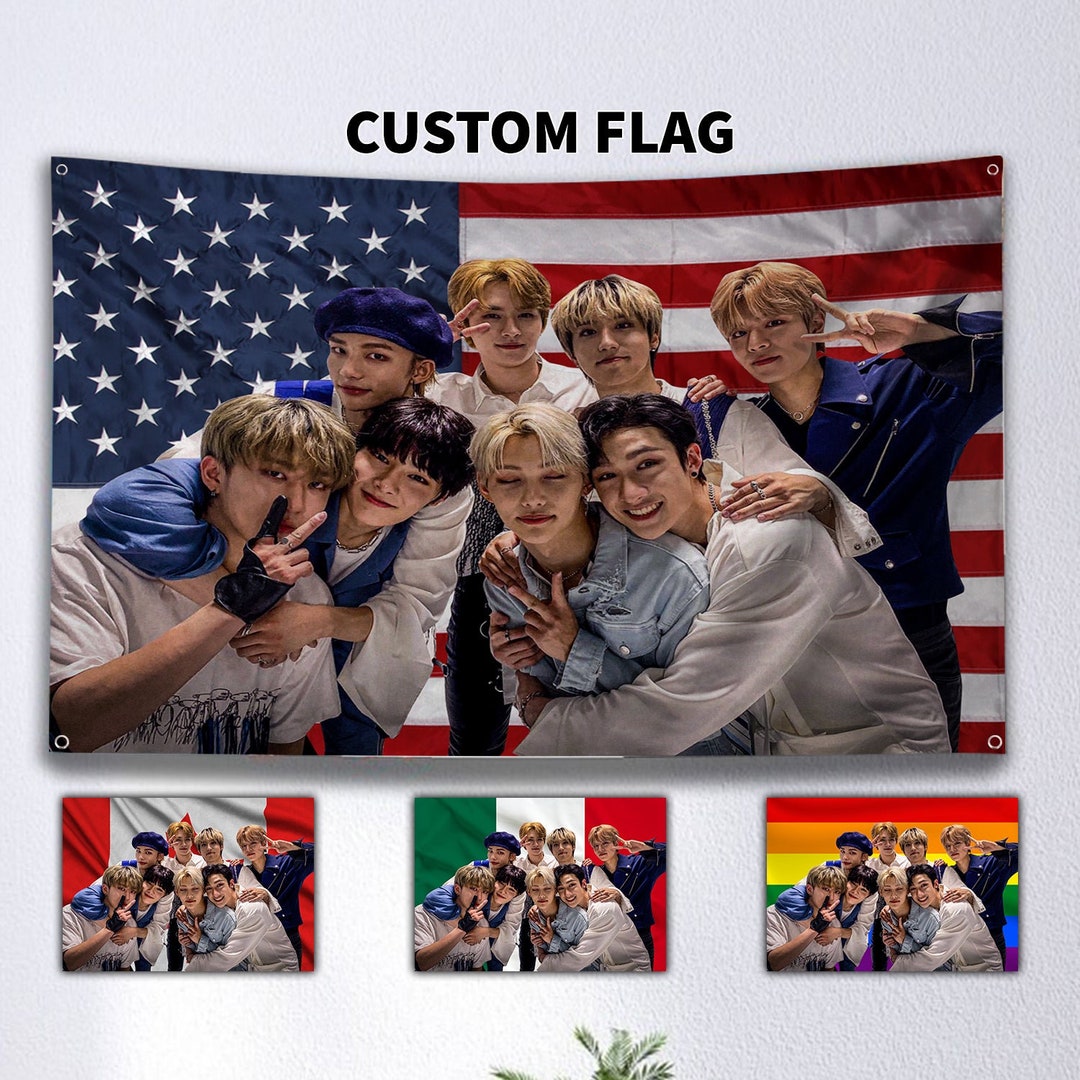 Custom Flag Stray Kids Kpop Tapestry, Bang Chan Stray Kids Flag Banner ...