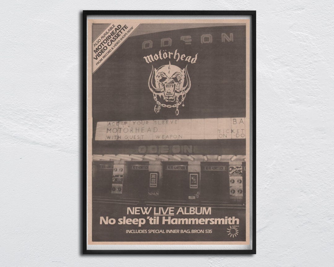 MOTORHEAD Poster - 1981 Original NME - No Sleep Til Hammersmith / Lemmy ...