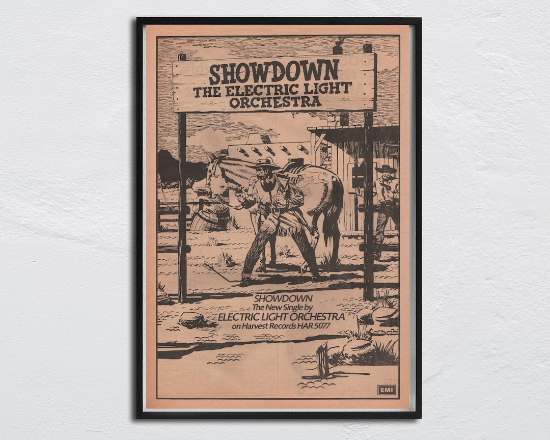 1973 ELO Electric Light Orchestra POSTER Original NME Showdown Jeff ...