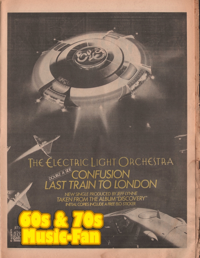 1979 Poster ELO Electric Light Orchestra Confusion / Last Train to ...
