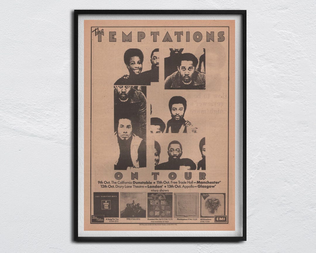 The TEMPTATIONS Poster - 1971 Original NME - on Tour - Etsy