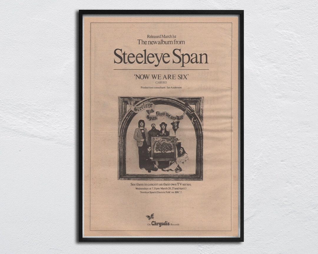 STEELEYE SPAN - 1974 Poster Original NME - Now We Are Six - Peter ...