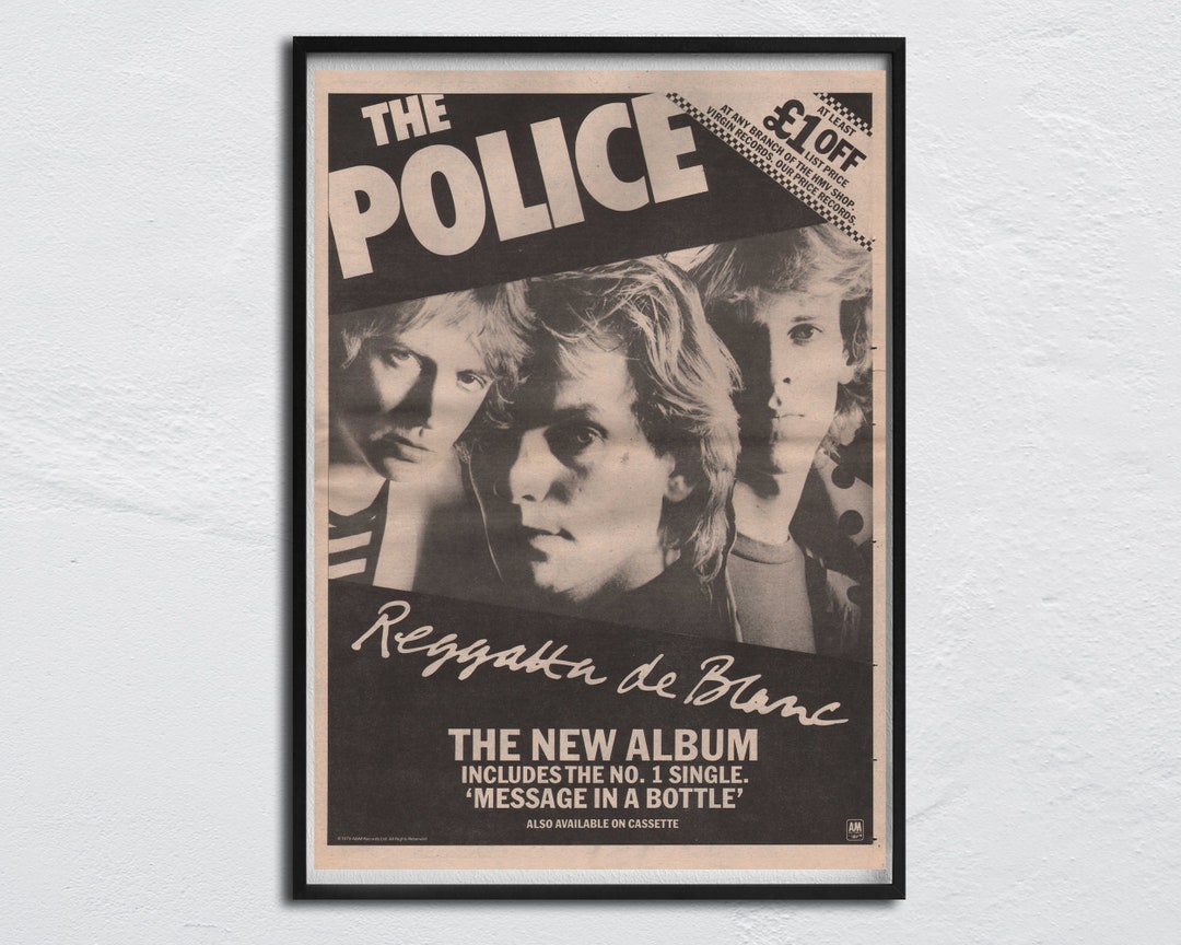 POLICE - 1979 Poster Original NME - Reggatta De Blanc / Message in a ...
