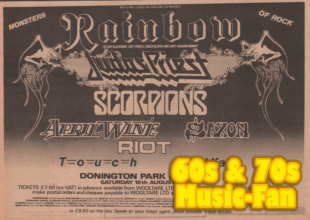 1980 Rainbow, SCORPIONS, Judas Priest, April Wine, Saxon, Riot, Touch ...
