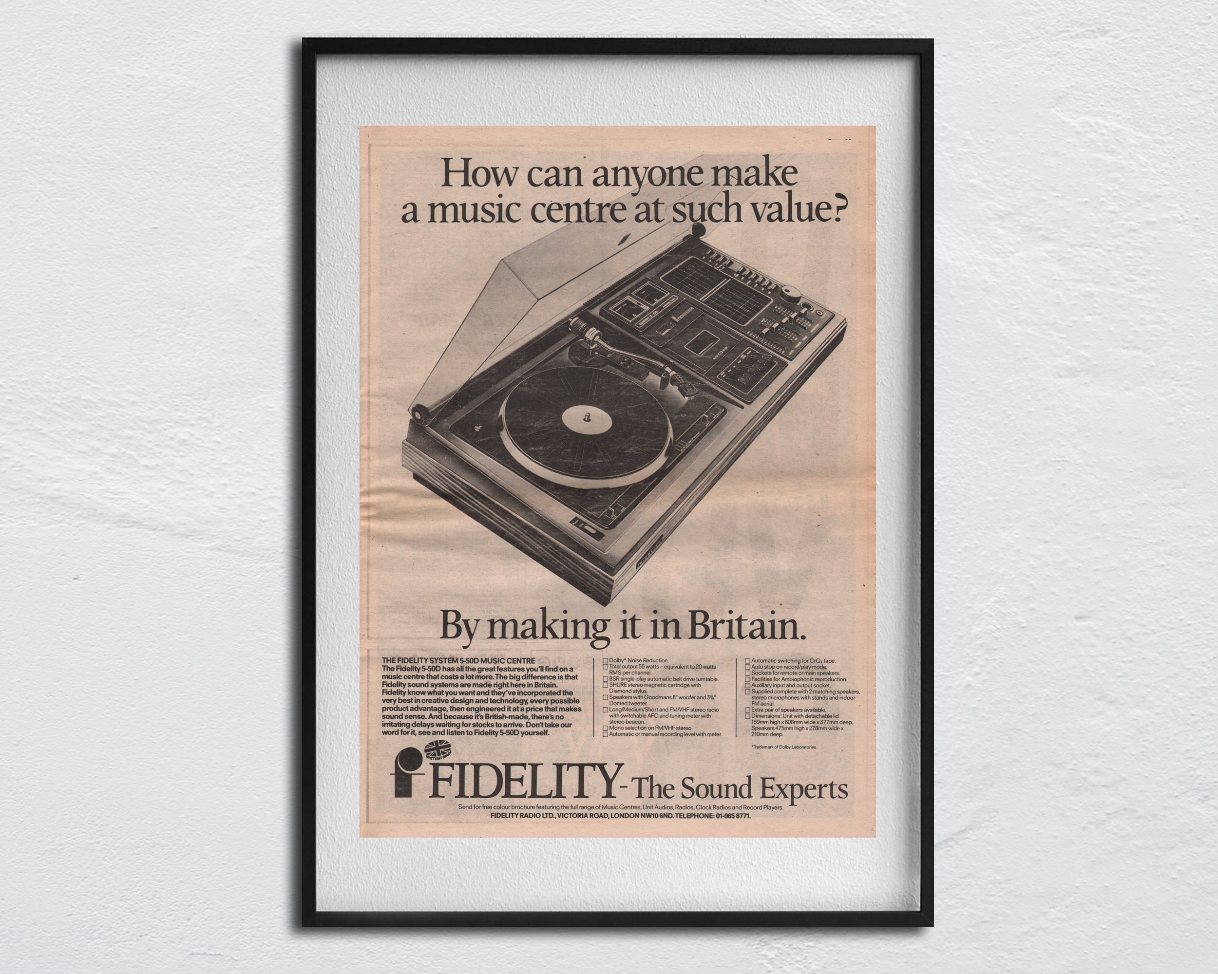 CARS Original NME Poster 1973 Backside: Poster-ad FIDELITY - Etsy