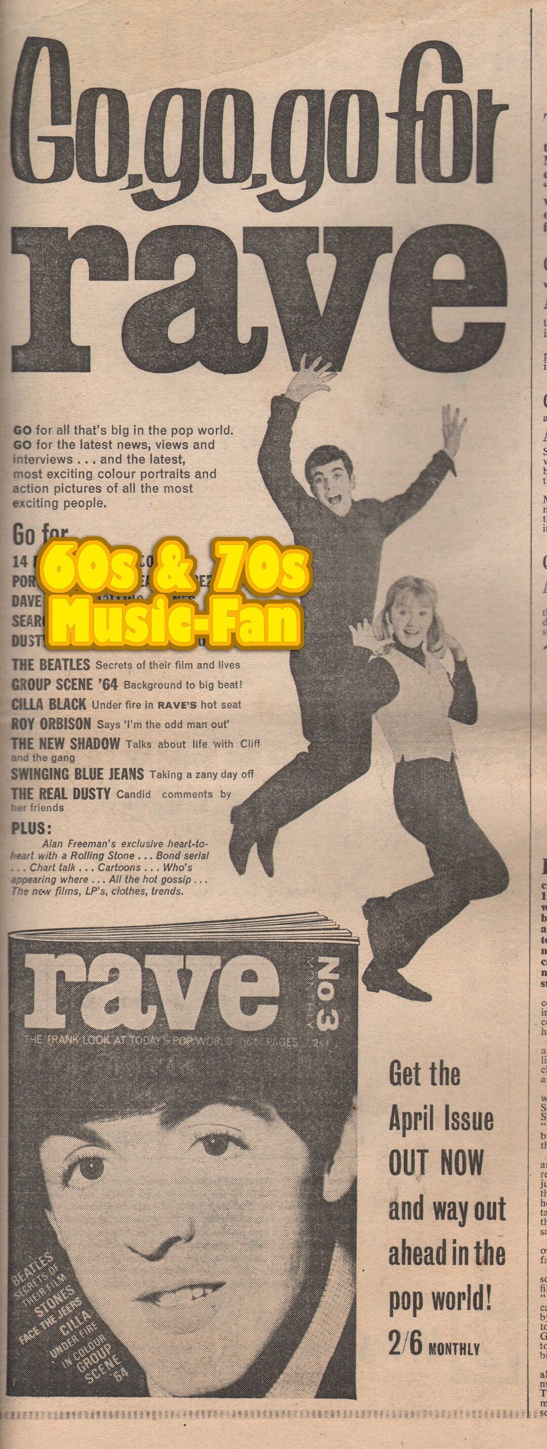 BEATLES - 1964 Original NME Clipping - Paul Mccartney on Cover of Rave ...