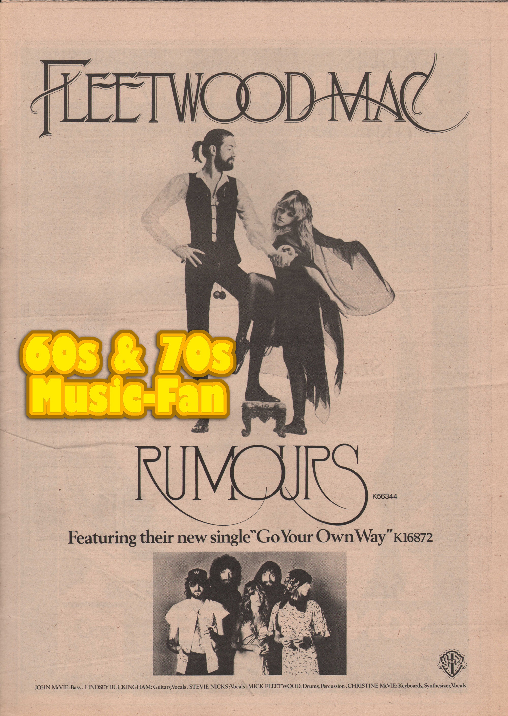 FLEETWOOD MAC 1977 Poster Original NME Rumours / Go Your Own Way ...
