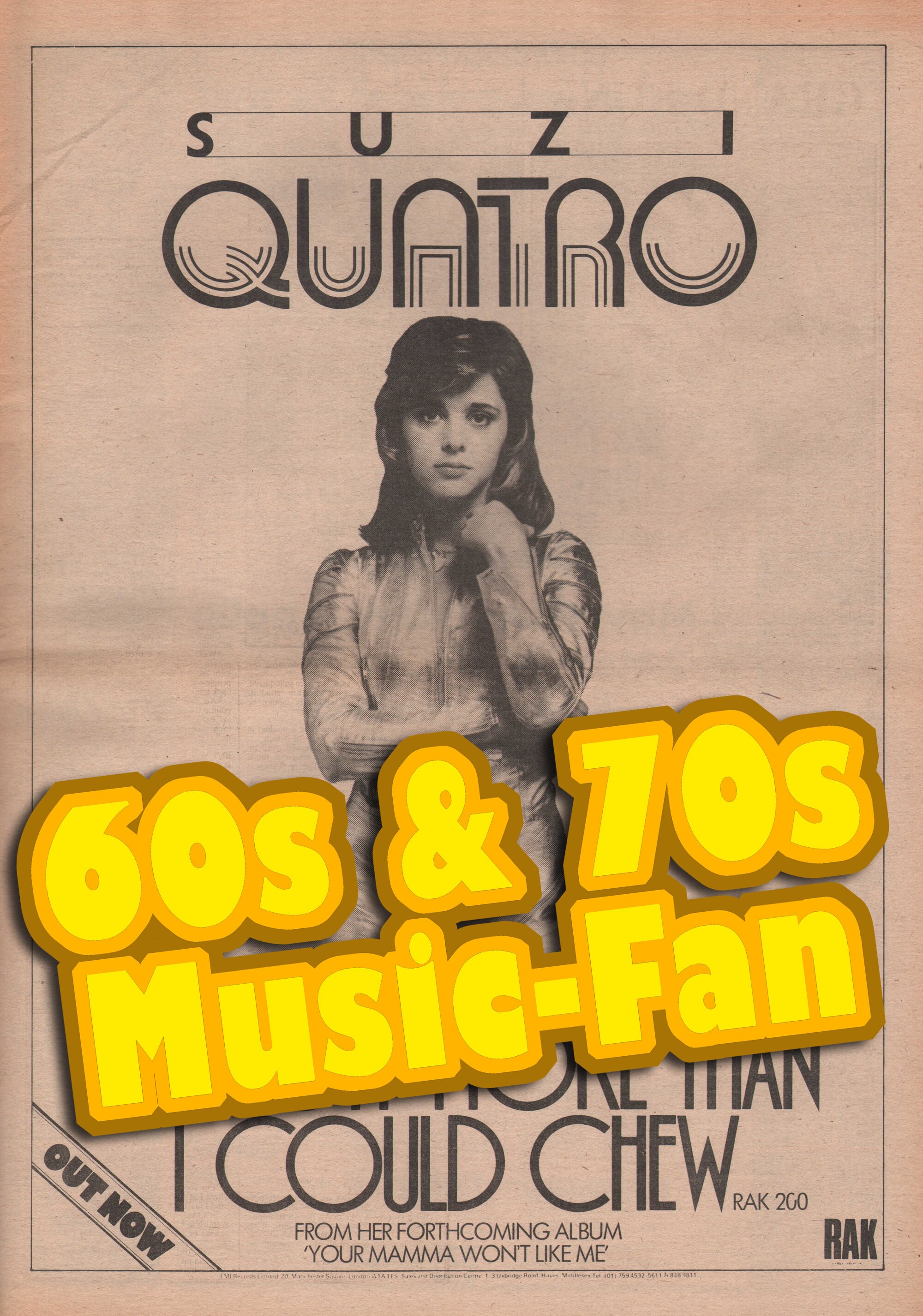 1975 Poster SUZI QUATRO / Bachman Turner Overdrive & Thin Lizzy ...