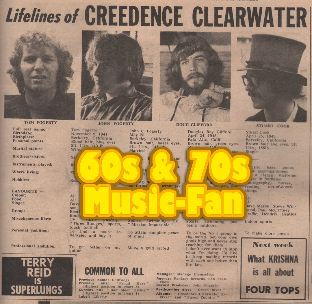 1969 CCR Creedence Clearwater Revival - Original NME Clipping ...