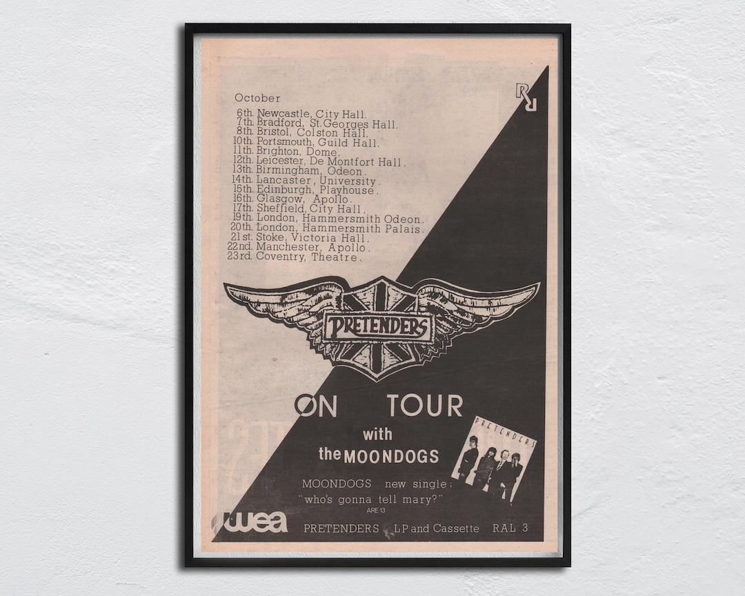 PRETENDERS - 1980 Poster Original NME - on Tour With the Moondogs ...
