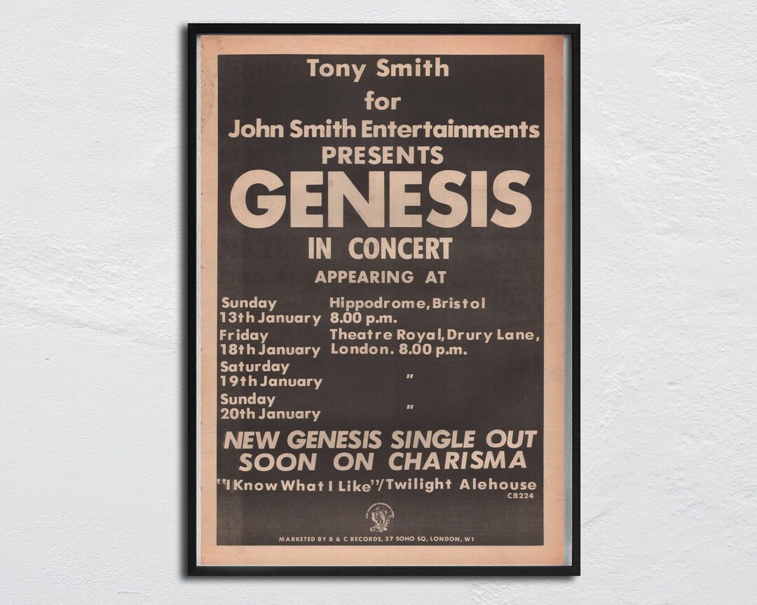 GENESIS - 1974 Poster Org NME - Genesis Concert I Know What I Like ...