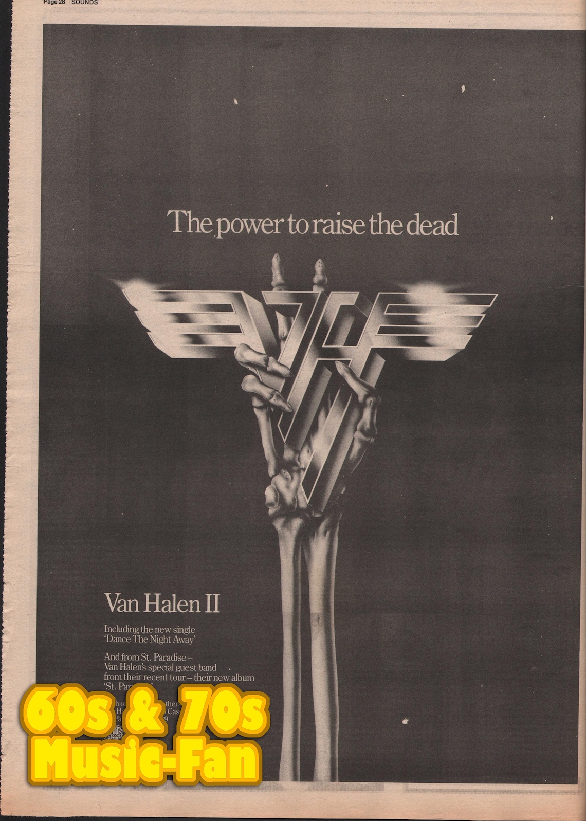 VAN HALEN Poster - 1979 Original NME - Van Halen 2 - Dance the Night ...