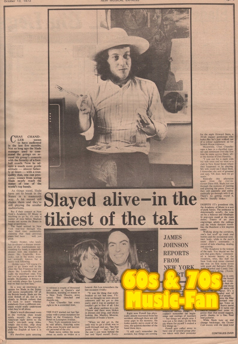 SLADE 1974 HUGE Original NME Clipping Slayed Alive in the Tikiest of ...