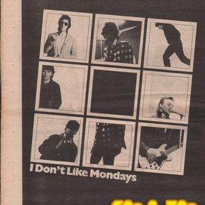 BOOMTOWN RATS - 1979 Original NME Poster - I Dont Like Mondays - Bob ...