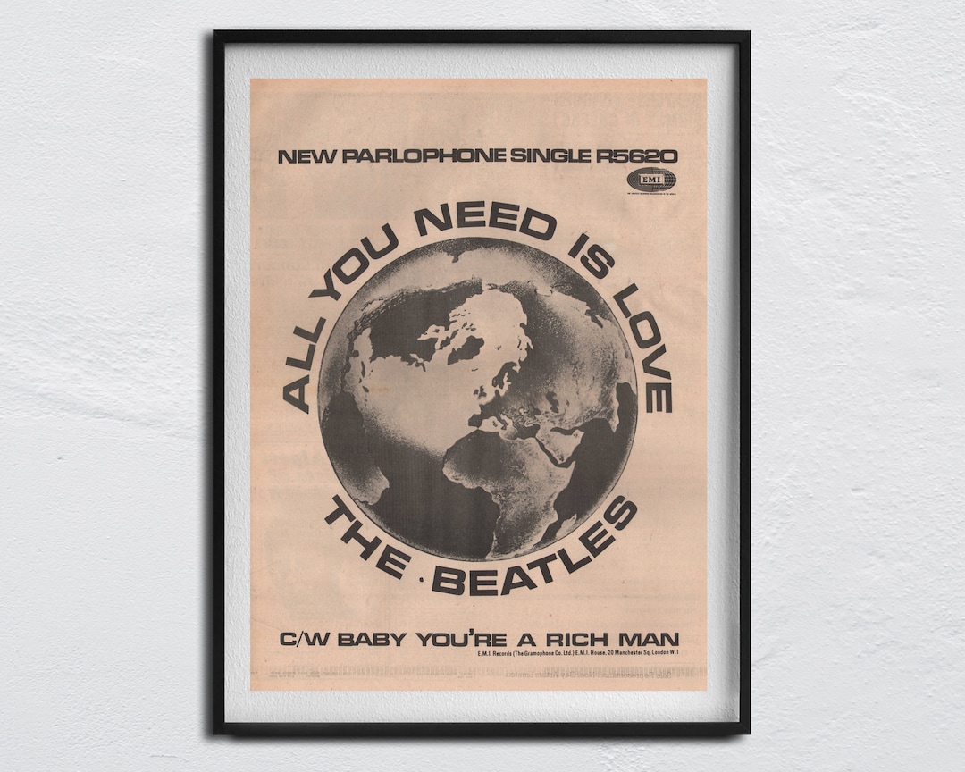 BEATLES POSTER 1967 - Original NME - All You Need is Love / Baby You Re ...