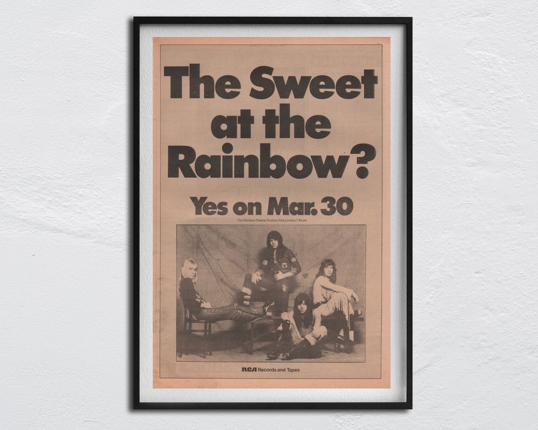 The SWEET - 1973 Original NME Poster - Backsides Huge Article Deep ...