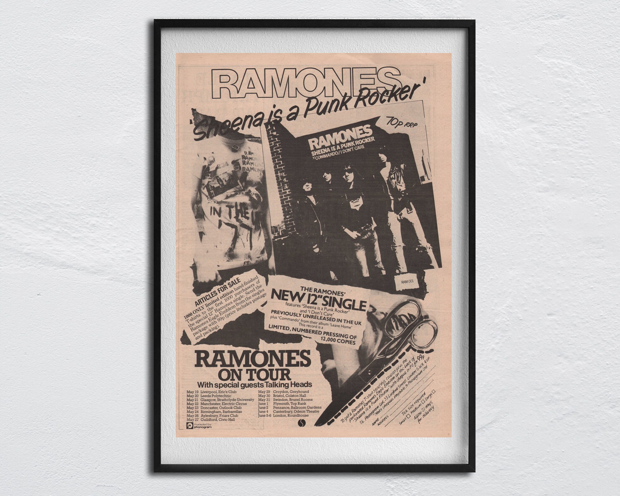 RAMONES Original NME Poster 1977 Backside: Linda Mccartney Wings, Peter ...
