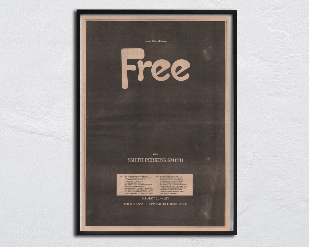 FREE - POSTER 1972 Original NME - With Smith Perkins Smith / D.J. Andy ...