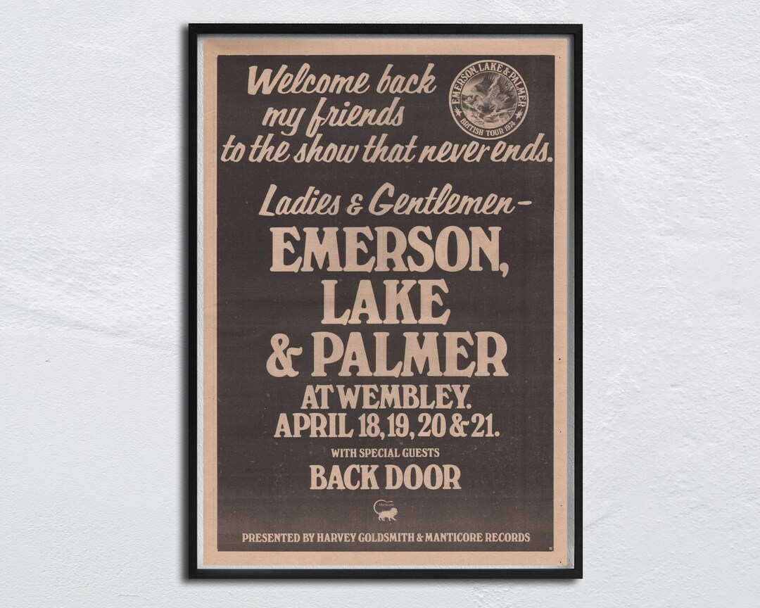 ELP Emerson, Lake & Palmer Poster - 1974 Original NME - at Wembley ...