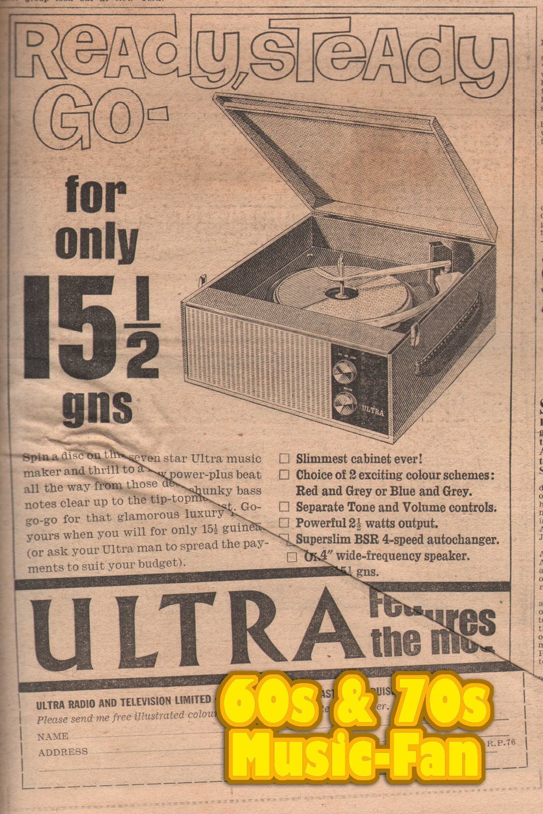 1964 ULTRA Radio and Television Limited - Original NME Advertising ...