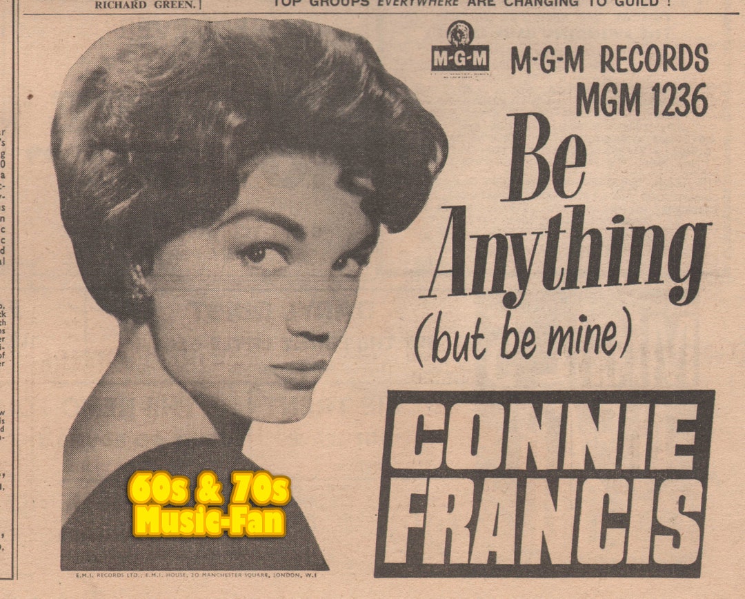 CONNIE FRANCIS 1964 Original NME Clipping Be Anything but Be Mine - Etsy