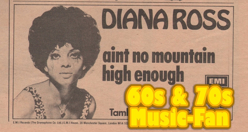 DIANA ROSS 1970 NME Clipping Aint No Mountain High Enough - Etsy