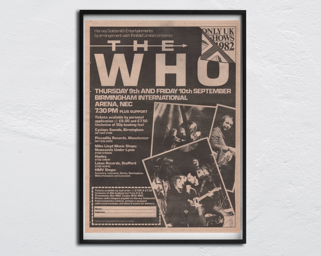 The WHO Poster - 1982 Original NME - Only UK Shows 1982 - John ...