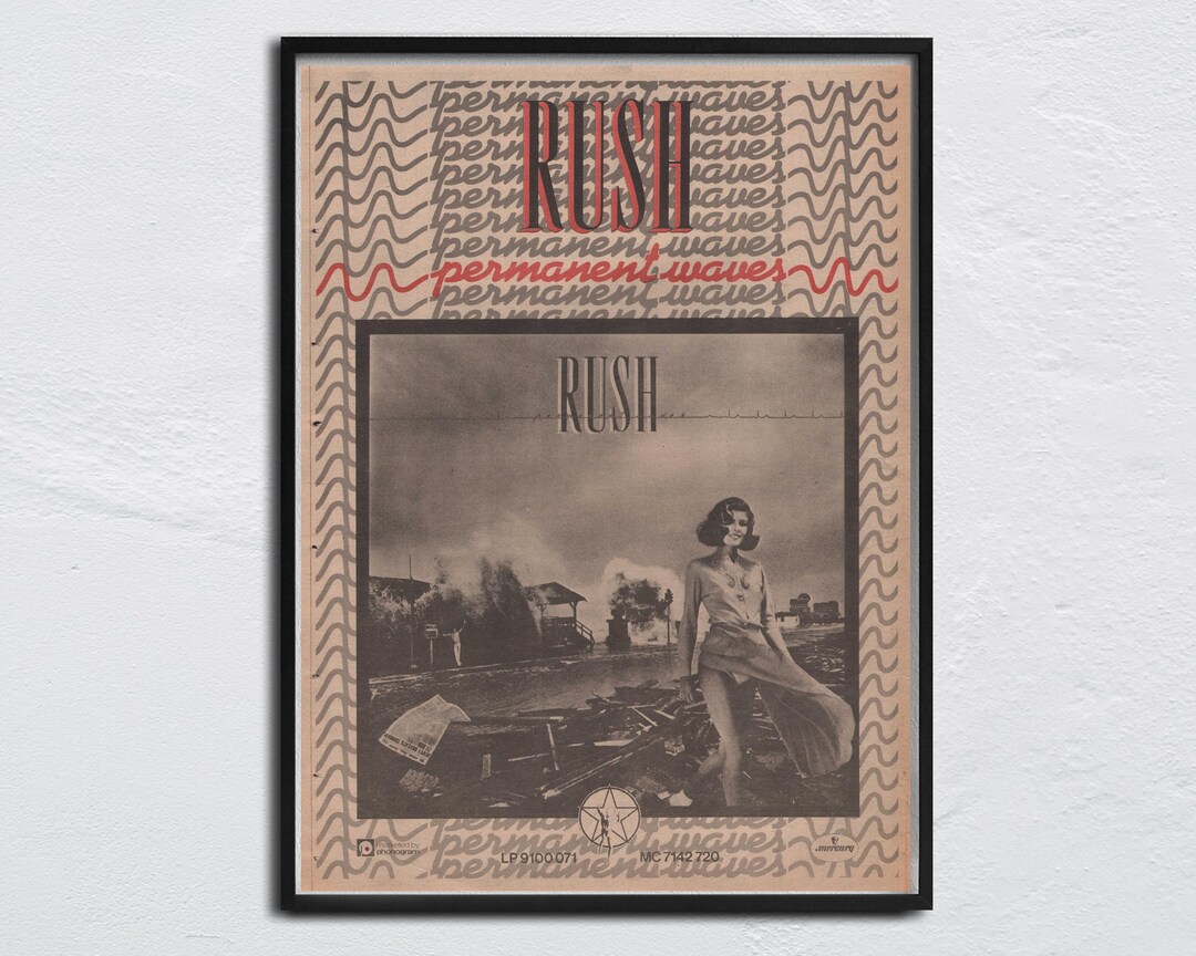 RUSH Poster - 1980 Original NME - Permanent Waves - Jeff Jones, Alex ...
