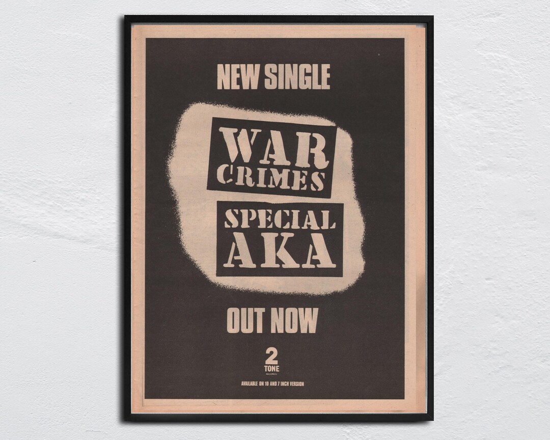 THE SPECIALS Special Aka Poster 1982 / Original NME - War Crimes ...