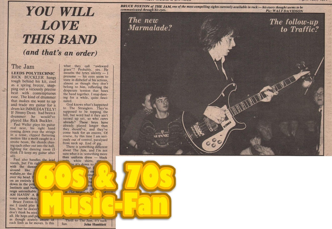 THE JAM - Early 1977 Original NME Clipping - in the City - Paul Weller ...