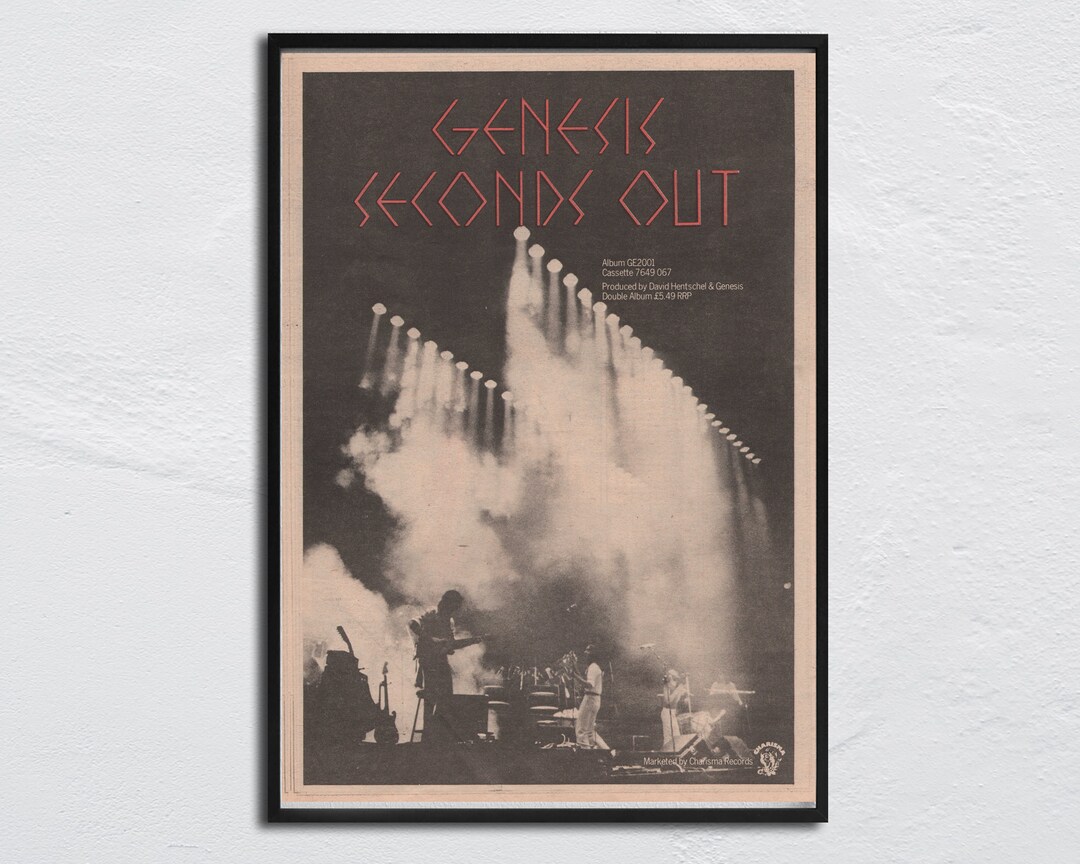 GENESIS 1974 Poster Two Full Page Poster Original NME Backside Ian Dury ...