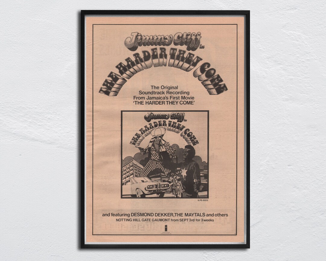JIMMY CLIFF - 1972 Poster Original NME - the Harder They Come / Toots ...