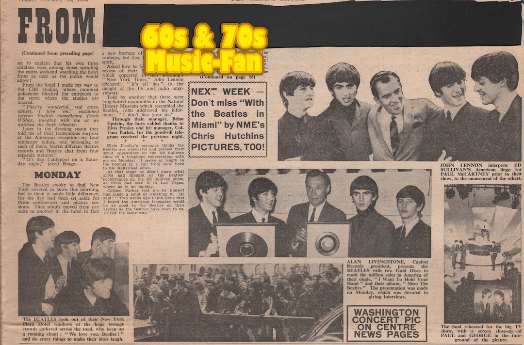 BEATLES 1964 BIG Original NME Clipping Cut in Headline see Picture John ...