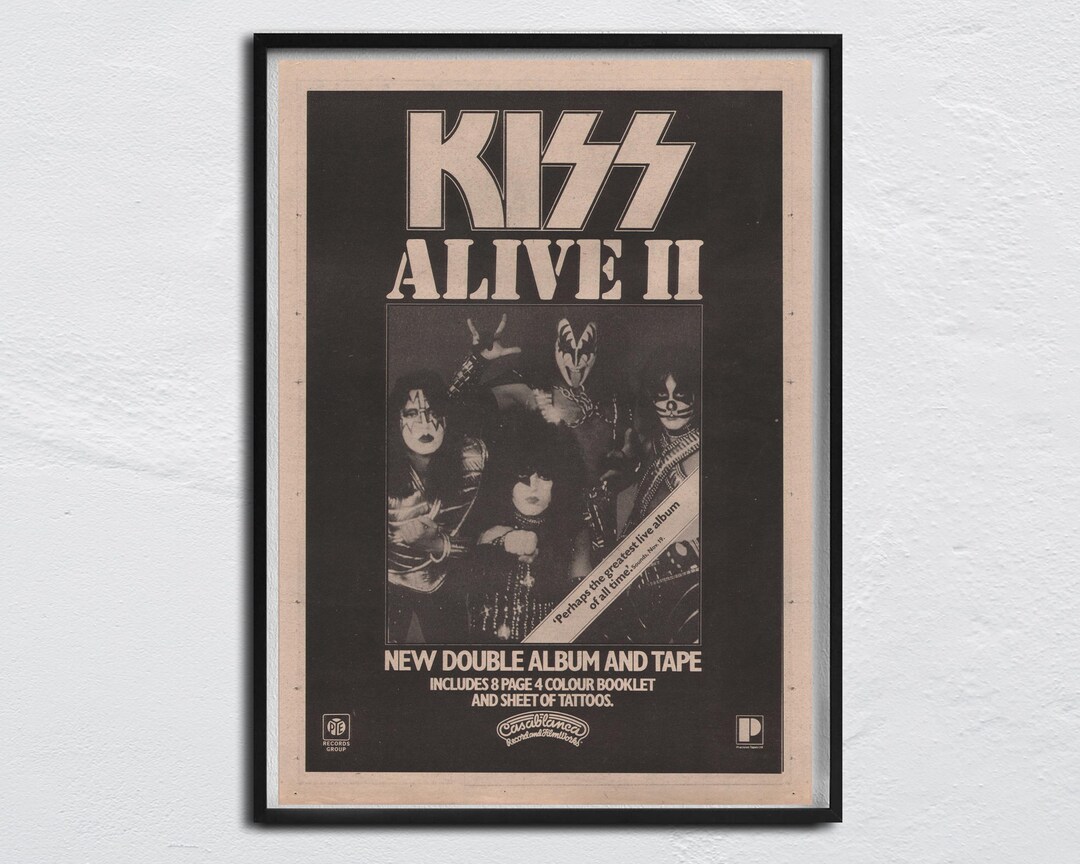 KISS Poster - 1977 Original NME - Alive 2 / Gene Simmons, Ace Frehley ...