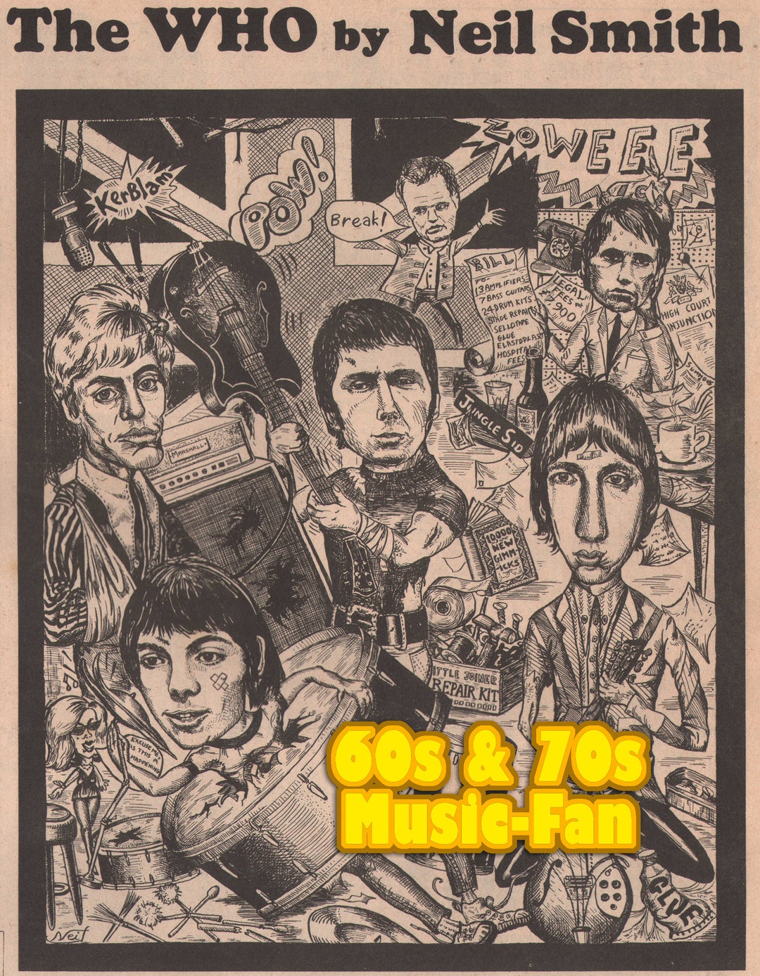 The WHO 1966 Original NME Clippings Fantastic Drawing by - Etsy