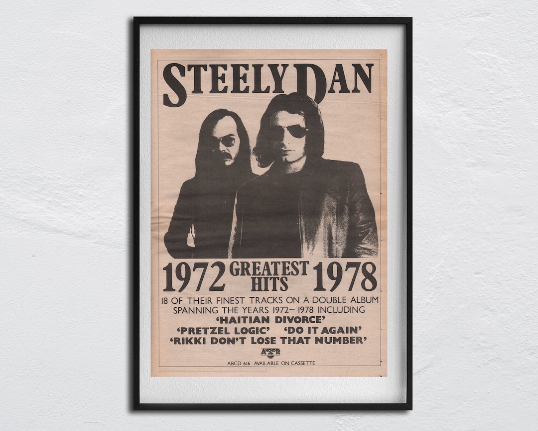 STEELY DAN Poster 1978 Original NME Backside: Barbara Thomson, Robert ...