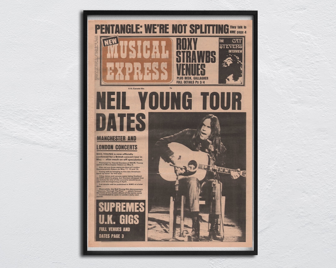 NEIL YOUNG - 1973 Original NME Poster - Neil Young Tour Dates - Etsy