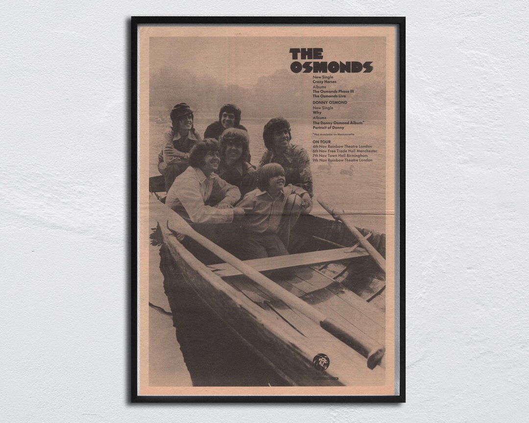 THE OSMONDS Poster - 1972 Original NME - Crazy Horses / Phase 3 / Why ...